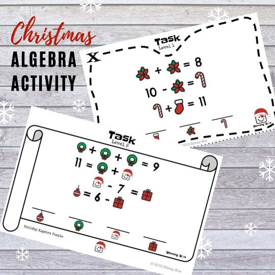 Christmas Algebra Activity – Blimey Box