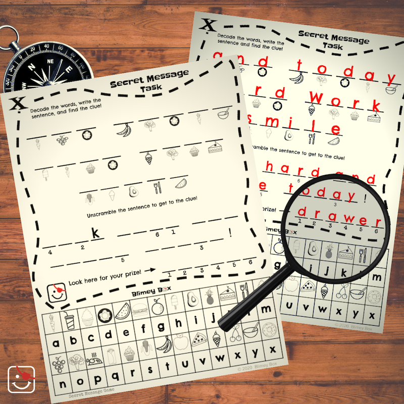 Mini-Treasure Hunt Secret Message Puzzle (free printable) – Blimey Box
