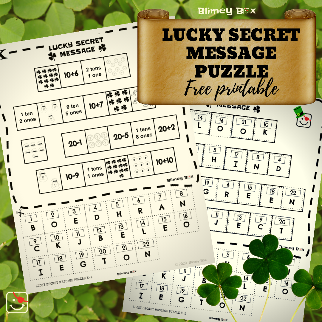 St. Patrick's Day Secret Message Puzzle for kids – Blimey Box